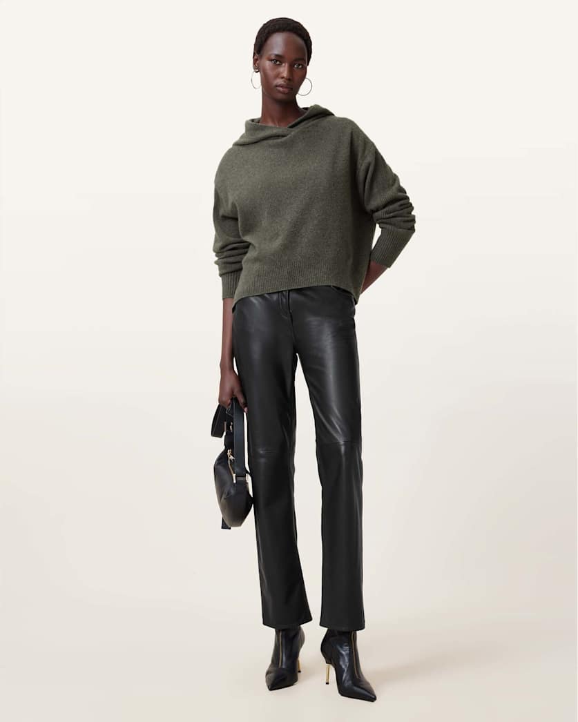 Irina Relaxed Fit Cashmere Hoodie KHAKI GREEN | ALLSAINTS